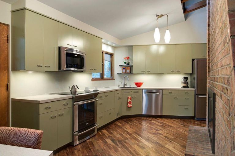 One ingenious couple + two sets of vintage St. Charles kitchen cabinets ...