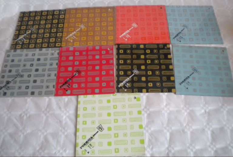 Dozens of samples of vintage laminates from six companies in France ...