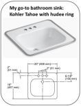 Small bathroom sinks from Bates and Bates - in 15 colors - Retro Renovation